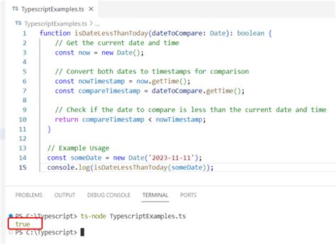 How To Check Date Less Than Today In Typescript