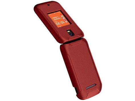 Red Grid Textured Hard Case Slim Cover For Consumer Cellular Iris Flip Phone Newegg Com