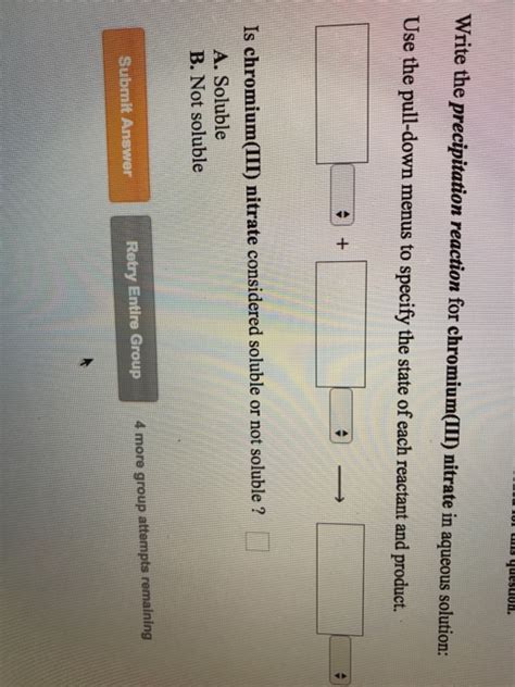Solved For Chromium Ii Nitrate In Aqueous Solution Use The