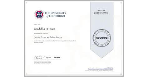 Completion Certificate For How To Create An Online Course Shiva Kiran