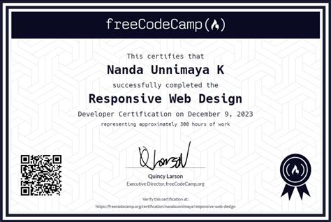 Nanda Unnimaya K On Linkedin Webdesign Responsivedesign Certificationcompleted