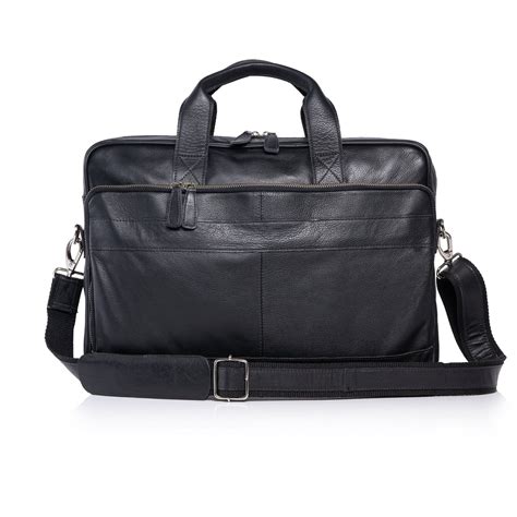 16 Inch Leather Briefcase Laptop Messenger Bag For Men And Women