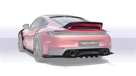 Techart Carbon Rear Diffuser Incl Carbon Aero Wings For Porsche 992 2