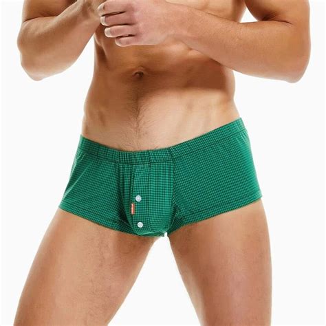 Men Pyjama Shorts Man Navy Green Plaid Sleepwear Short Sexy Man Slim