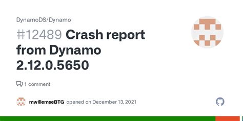 Crash Report From Dynamo 21205650 · Issue 12489 · Dynamodsdynamo · Github