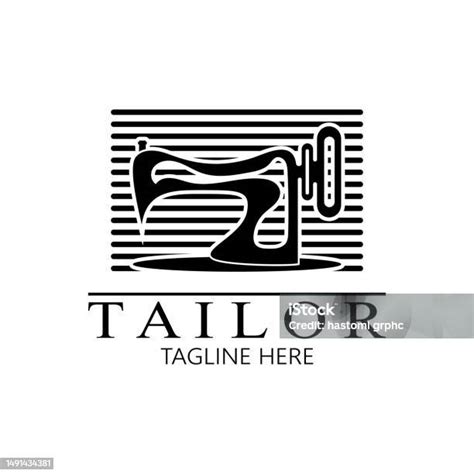 재단사 로고 아이콘 일러스트레이션 템플릿 옷 실 및 재봉틀 버튼의 조합 의류 제품 디자인 대류 회사 벡터 형태의 패션 가위에 대한 스톡 벡터 아트 및 기타 이미지 Istock