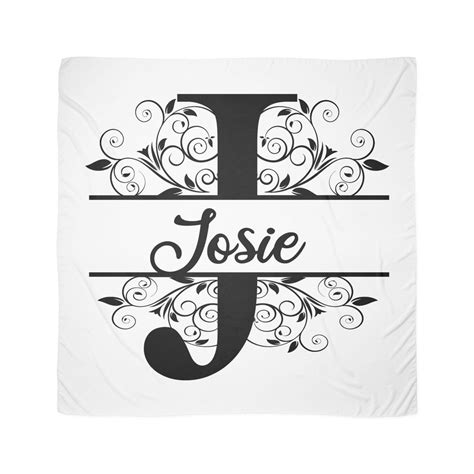 Personalized Monogram J Josie Letter J Scarf