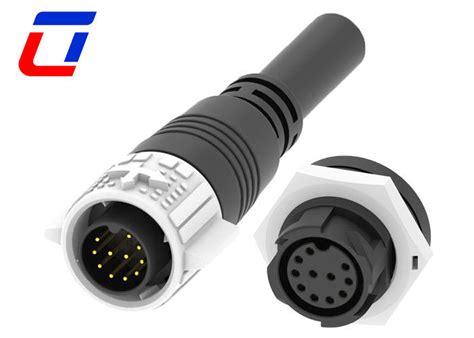 Male Plug Cable IP67 Panel Mount Waterproof Connector 11 Pin M19 For Growth Lights