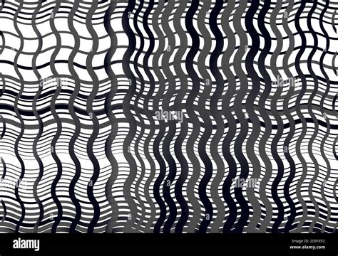 Grid Mesh Of Wavy Undulating Waving Billowy Lines Abstract Black And White Grayscale