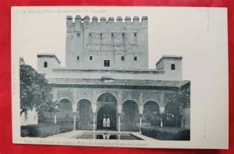 Cpa Espagne Precurseur Granada Alhambra Patio De Arrayanes No 7 Linares
