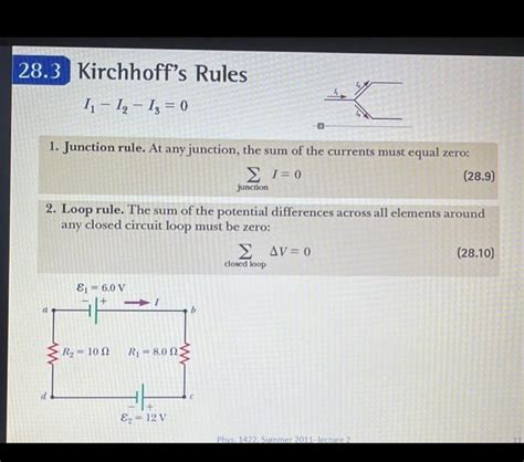 Solved Kirchhoff S Rules I I I Junction Rule At Chegg