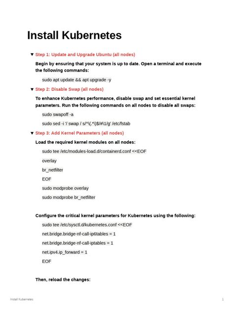 Kubernetes Installation Guide Pdf Information Technology Management Computer Science