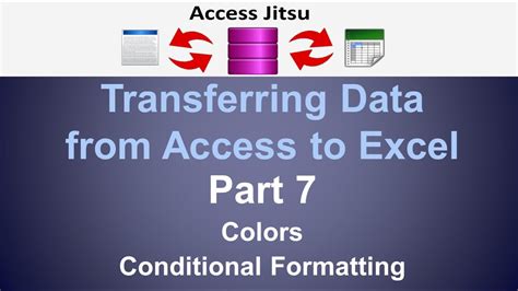 Export From Access To Excel Part 7 Colorsconditional Formatting Youtube