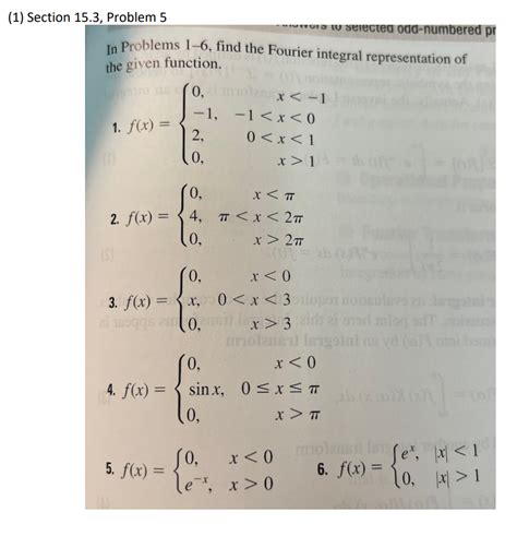 Solved In Problems 1 6 Find The Fourier Integral