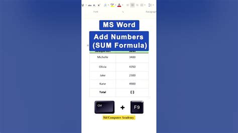 Add Numbers In Ms Word Shortsvideo Msword Youtube