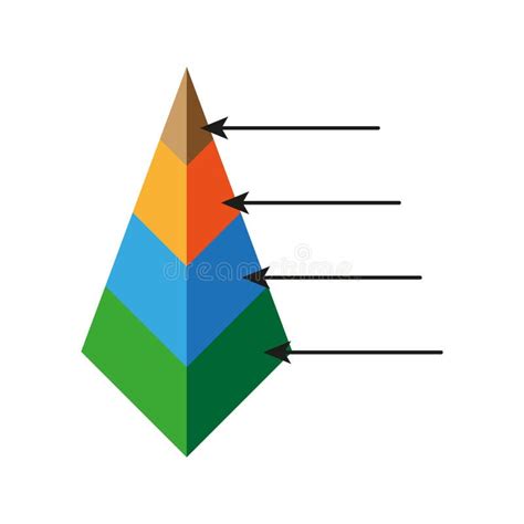 Pyramid Chart Business Infographic Data Analysis Structure Vector Illustration Stock