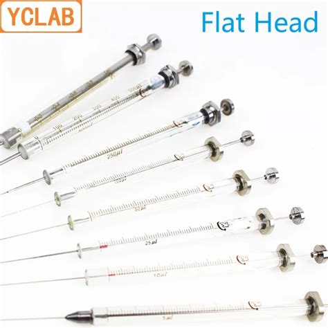 YCLAB Micro Injector 0 5 1 2 5 10 25 50 100 250 500 1000uL Glass Syringe Flat Head Needle For