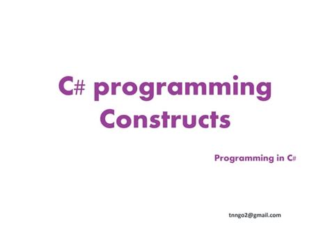 4 C Programming Constructs Ppt