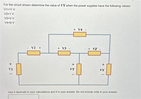 Solved For The Circuit Shown Determine The Value Of VX When Chegg