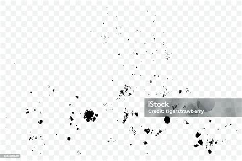 흐릿해 서 그런 지 투명 한 배경에 추상 텍스처입니다 스프레이 페인트 드롭 서 예 검정에서 잉크의 튀기지 투명 한 바탕에 검은 잉크 타격 폭발입니다 0명에 대한 스톡 벡터