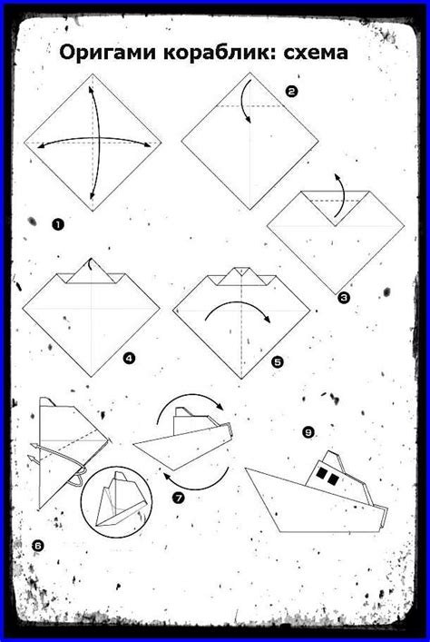 Схема как сделать кораблик из бумаги