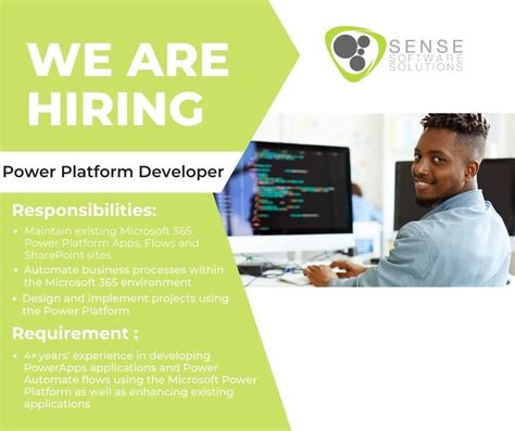 sense software solutions on linkedin hiring developer powerplatform