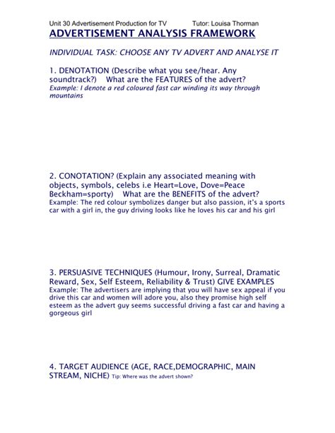 Advertisement Analysis Framework