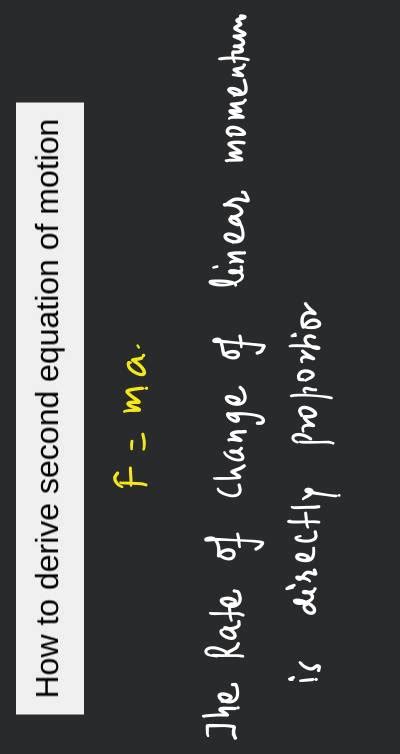 How To Derive Second Equation Of Motion Filo