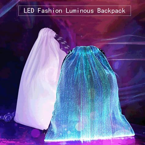 Glow In The Dark Fiber Optic Drawstring Backpack From Royalmart