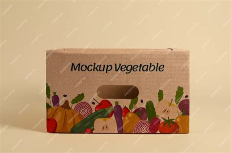야채 판지 상자 모형 프리미엄 Psd 파일