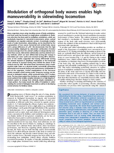 Pdf Modulation Of Orthogonal Body Waves Enables High Maneuverability