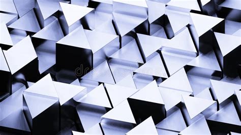 3d Triangles Move Up And Down On Surface Design Metallic Texture Of