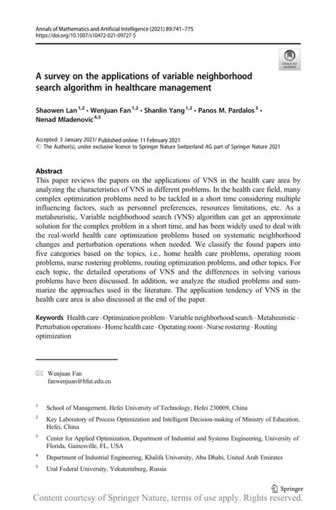 A Survey On The Applications Of Variable Neighborhood Search Algorithm