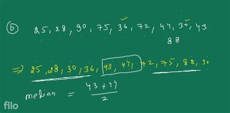 3 Find The Median Of The Given Data A 23 26 20 25 48 55 61 65 35 92 7