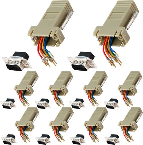 Amazon Com ANMBEST 10PCS DB9 Male Ethernet Adapter 9 Pin Serial Port Male To RJ45 Ethernet LAN