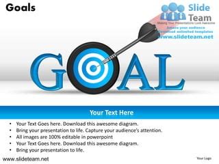 Goals Powerpoint Ppt Templates PDF Desktop Publishing Computer Software And Applications