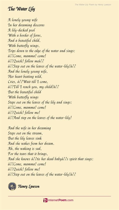 The Water Lily Poem By Henry Lawson