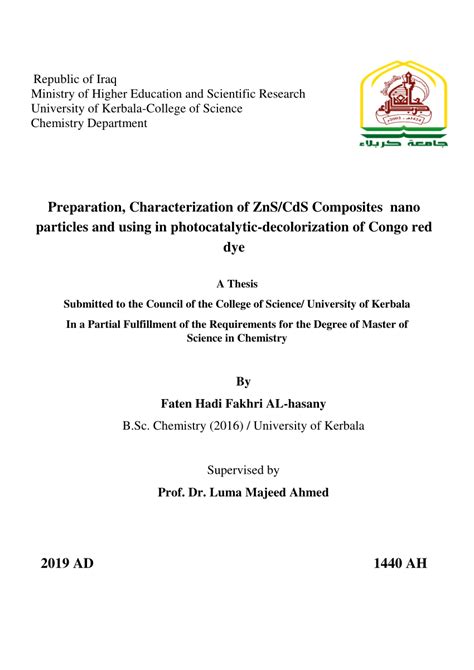 Pdf Preparation Characterization Of Znscds Composites Nano