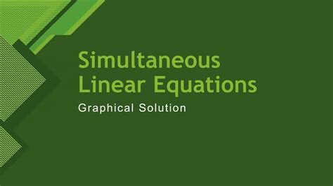 Simultaneous Equations Graphical Methodpptx