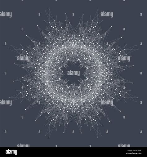 Fractal Element With Compounds Lines And Dots Big Data Complex