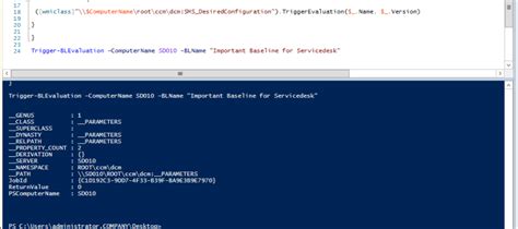 Sccm And Powershell Invoke Baseline Evaluation On Client