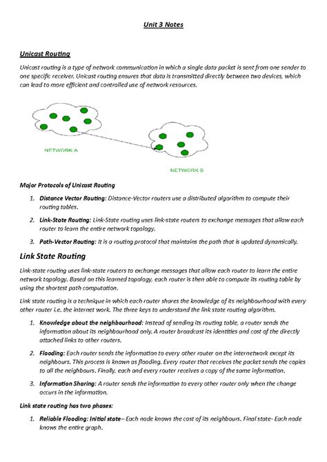 Unit 3 Notes Cn Unit 3 Notes Unicast Routing Unicast Routing Is A Type Of Network
