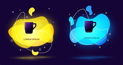 검은 색 배경에 고립 된 블랙 커피 컵 아이콘 차 컵 뜨거운 음료 커피 액체 모양이있는 추상 배너 벡터 경영자에 대한 스톡 벡터 아트 및 기타 이미지 Istock