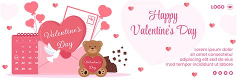해피 발렌타인 데이 커버 템플릿 평면 디자인 일러스트 레이션 소셜 미디어에 대 한 사각형 배경의 편집 사랑 인사말 카드 또는 배너 2월에 대한 스톡 벡터 아트 및 기타