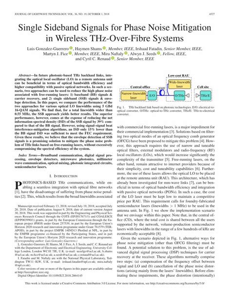 pdf single sideband signals for phase noise mitigation in dokumen tips