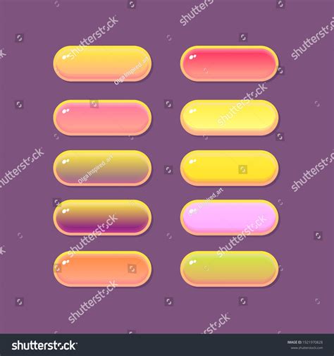 Game Ui Buttons Set Glamour Border Stock Vector Royalty Free Shutterstock