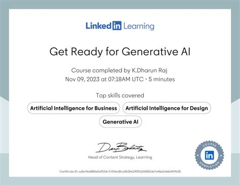 K Dharun Raj On Linkedin Certificate Of Completion