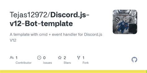 github tejas12972 discord js v12 bot template a template with cmd event handler for discord