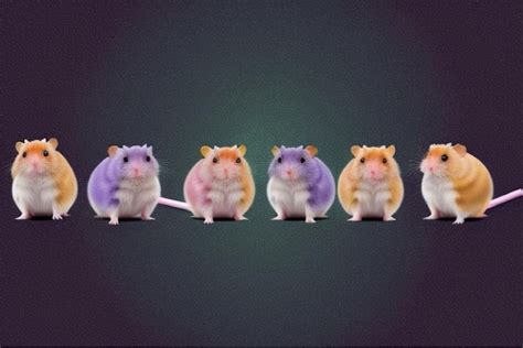 A Group Of Mice With One Pink And Purple Fur Premium Ai Generated Vector