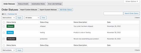 Woocommerce Custom Order Status Automatic Status Manager